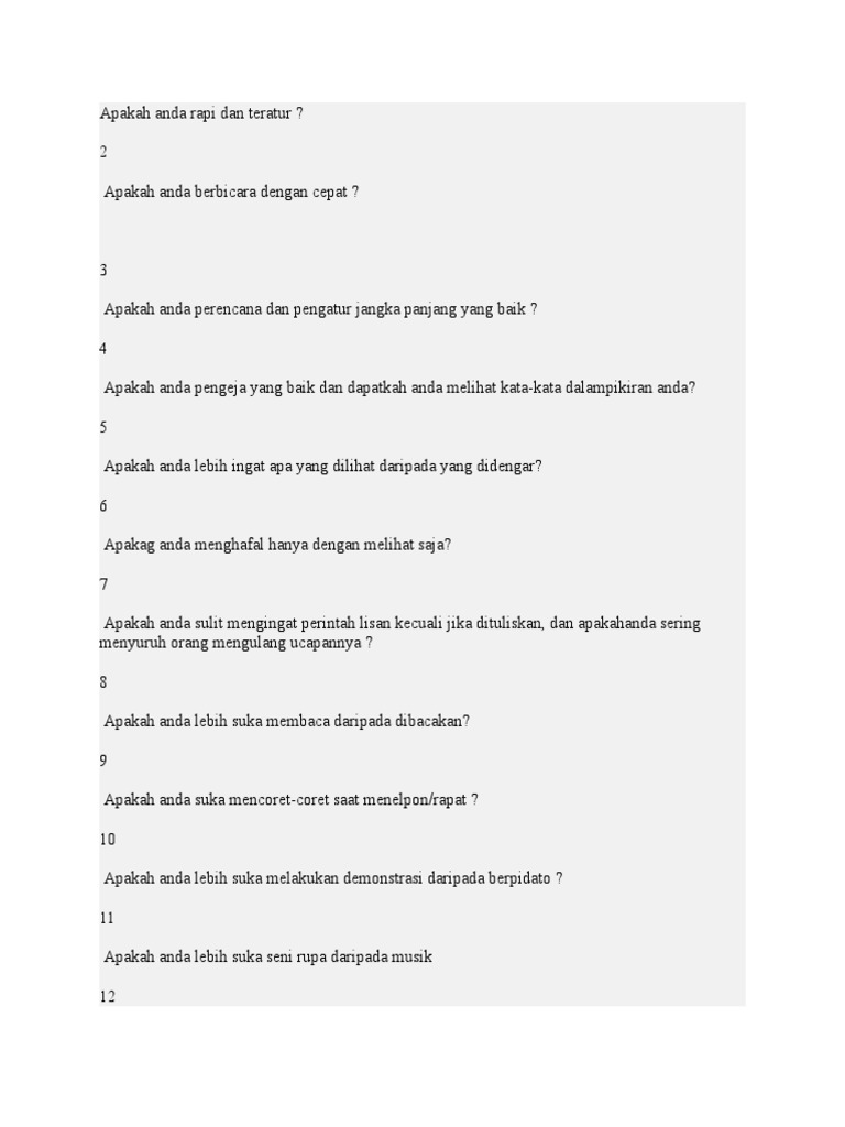 Apakah Anda Rapi Dan Teratur | PDF