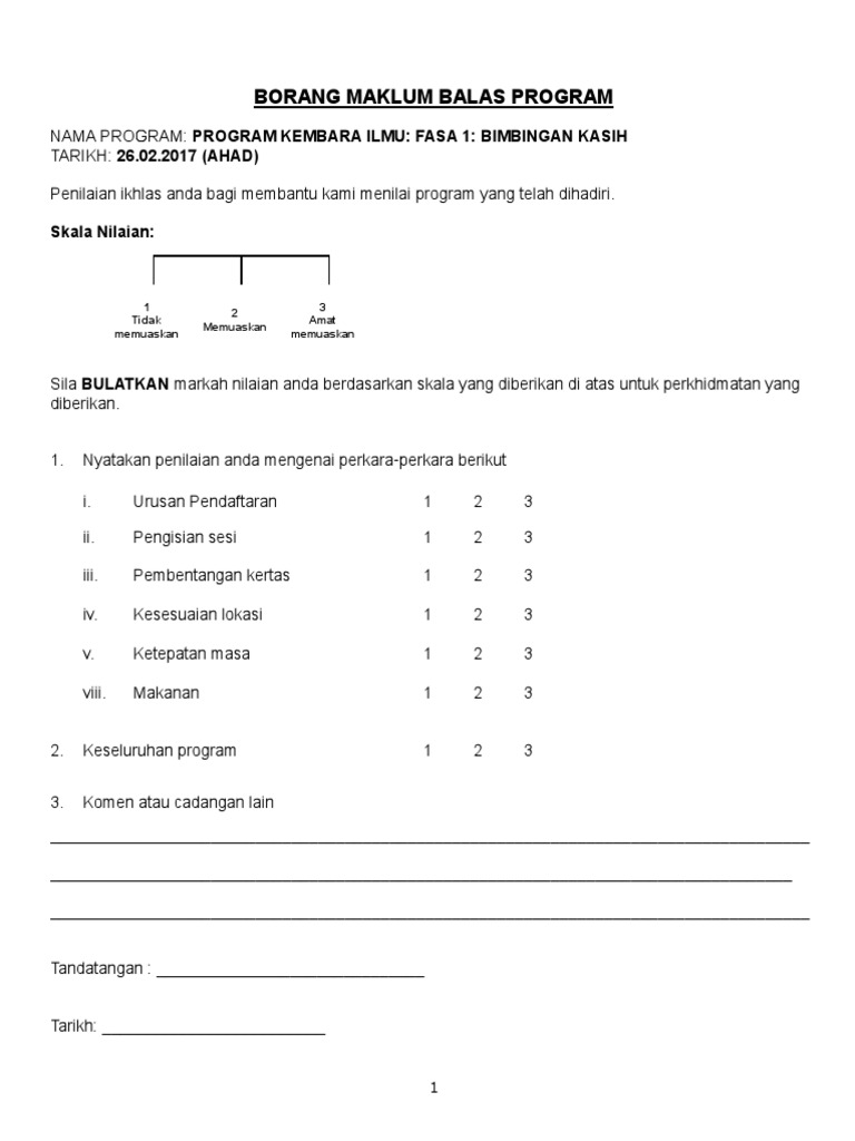 Maklum Balas Ibu Bapa | PDF
