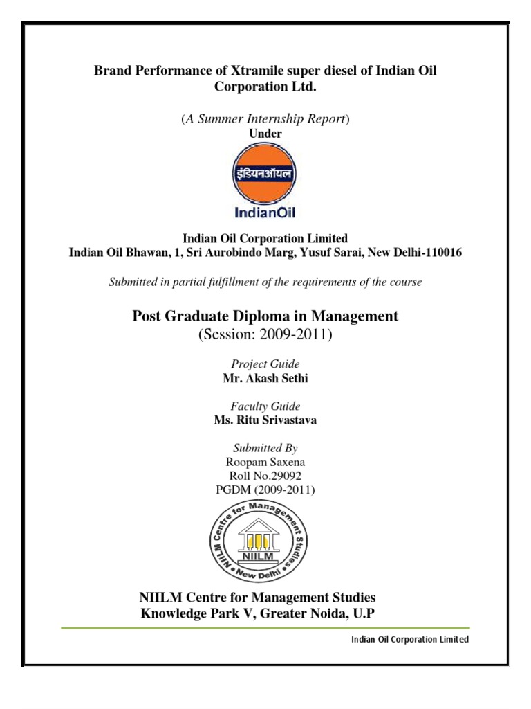 Internship report-IOCL | PDF | Oil Refinery | Brand