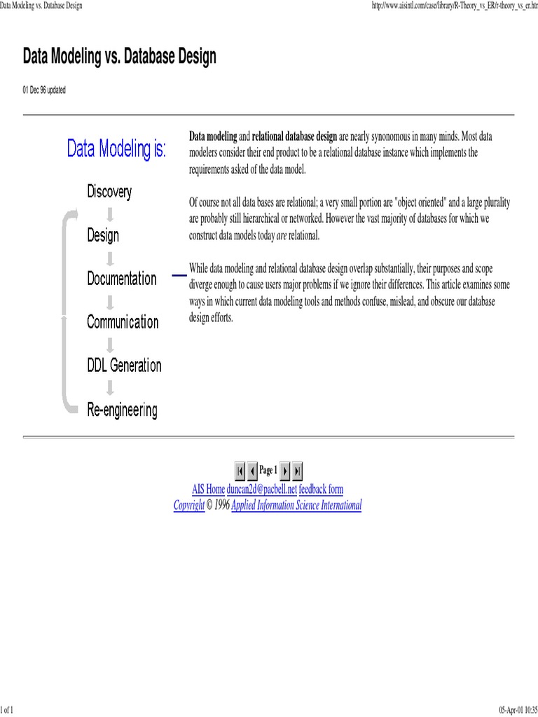Data Modeling Vs Database Design | PDF | Relational Database | Data Model