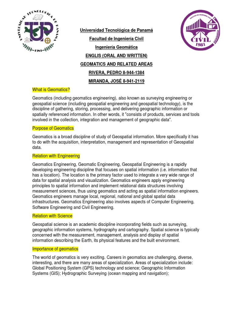 Geomatics | PDF | Geomatics | Geography