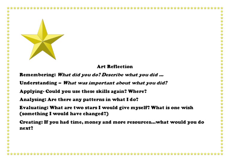 Art Reflection Sheet | PDF | Career & Growth | Art