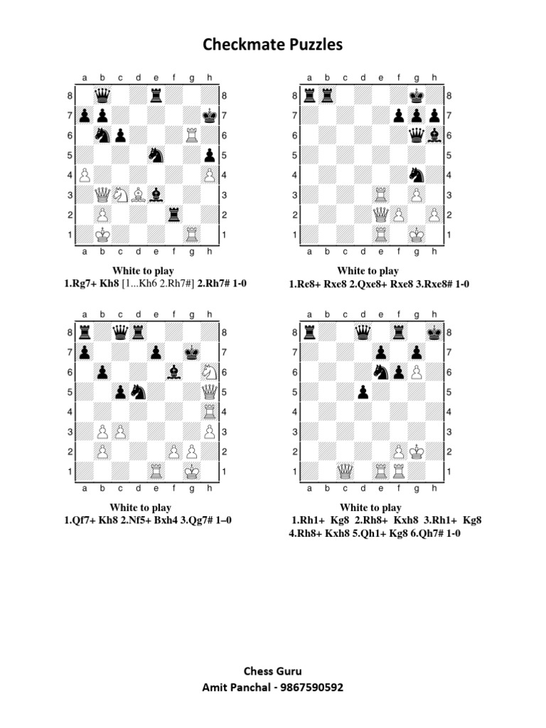 Checkmate Puzzles | PDF