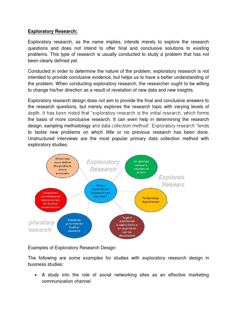Exploratory Research | PDF | Experiment | Survey Methodology