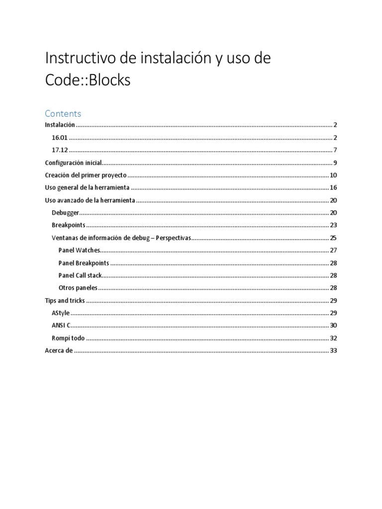Instructivo de Instalación y Uso de CodeBlocks PDF | PDF | Entorno de ...