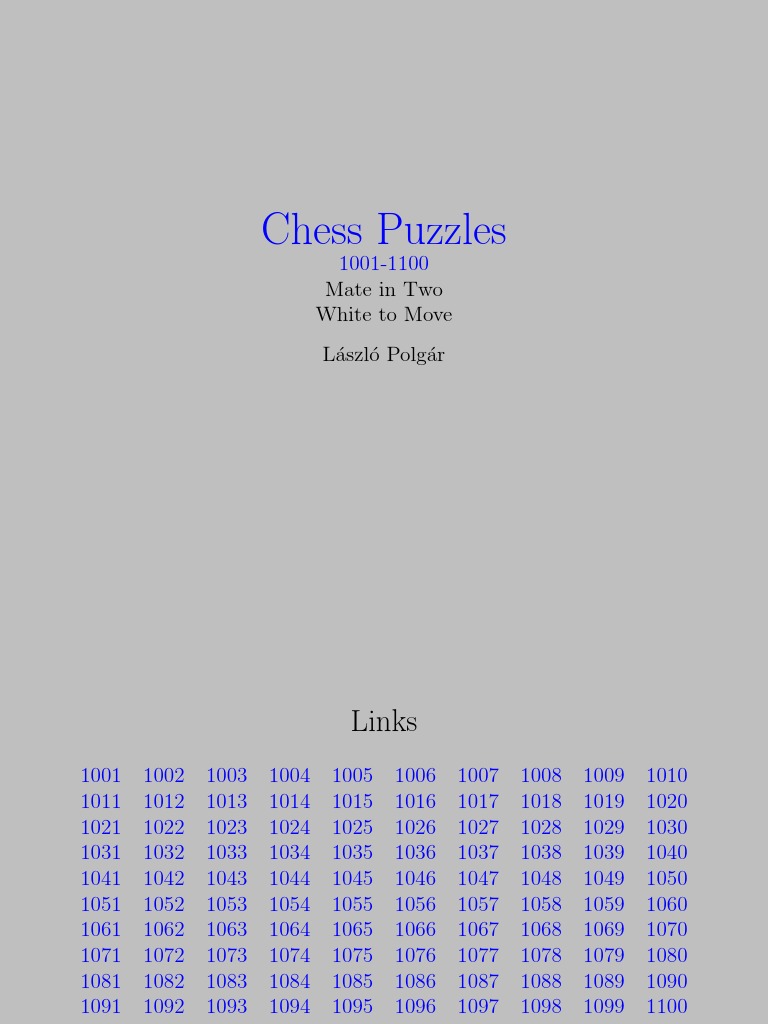 Chess Mate in Two Puzzles | PDF | Chess | Chess Theory