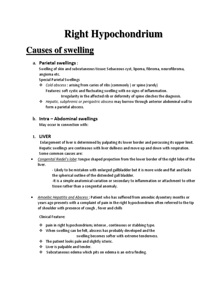 Medical Guide: Right Hypochondrium | PDF | Liver | Gallbladder
