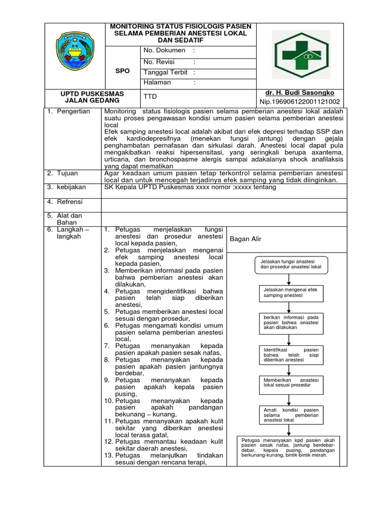 Sop Anastesi Lokal | PDF