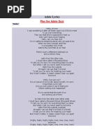 Adele Hello Lyrics | PDF