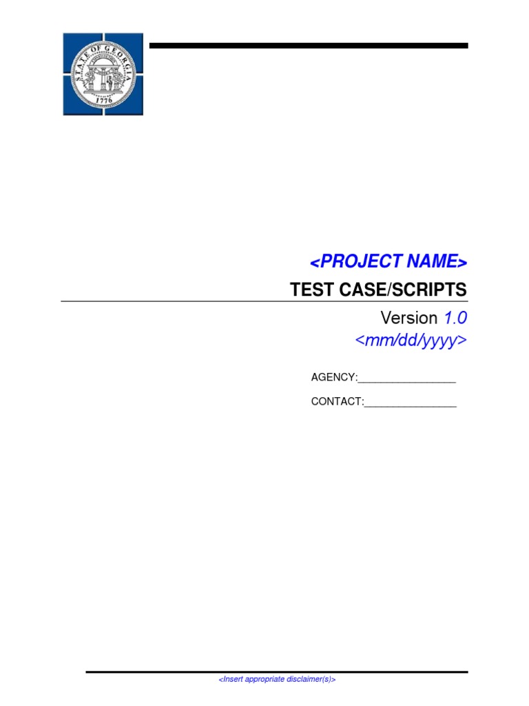 Test Case Script Template | Download Free PDF | Specification ...