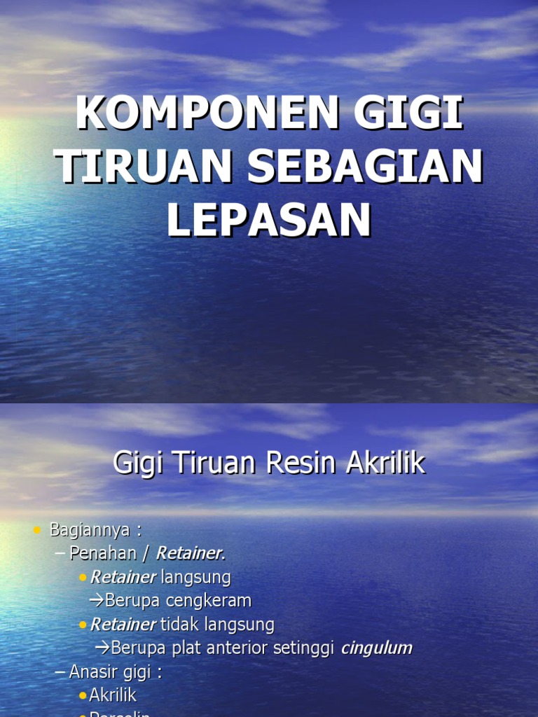 KOMPONEN GIGI TIRUAN SEBAGIAN LEPASAN Yang Baru | PDF