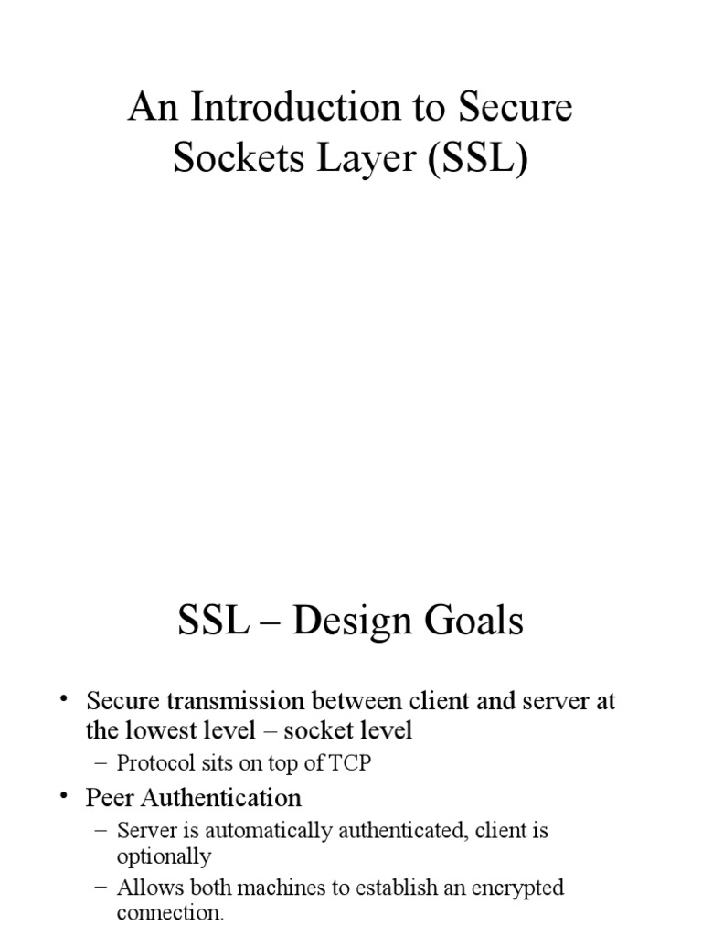 An Introduction To Secure Sockets Layer (SSL) | PDF | Transport Layer Security | Public Key ...
