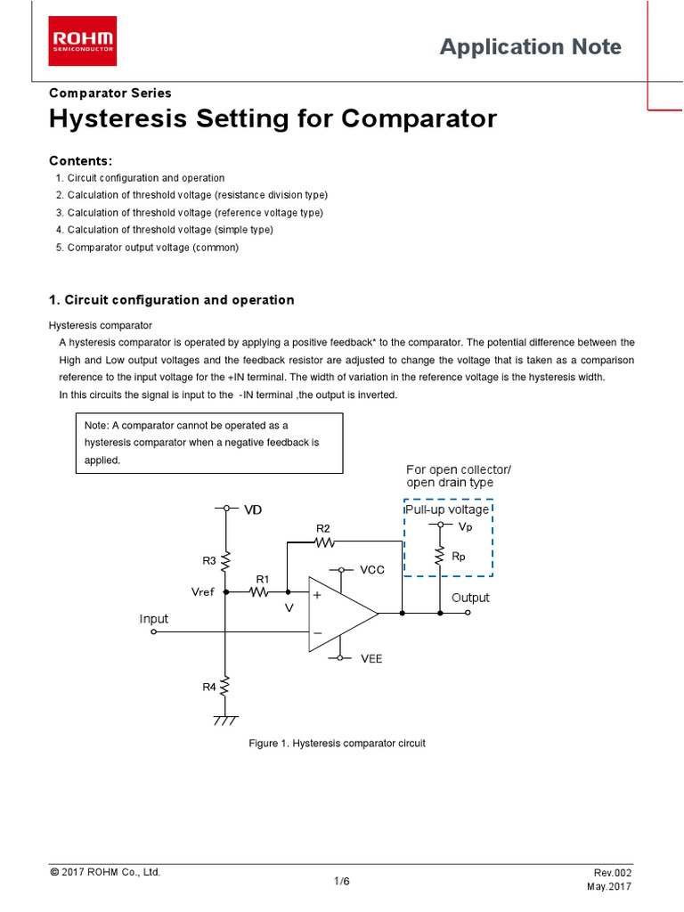 Hysteresis Setting For Comparator | PDF | Computer Engineering | Electrical Engineering