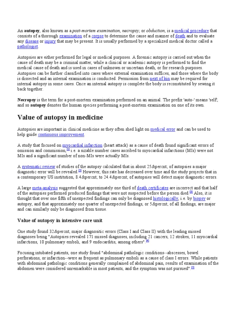 Autopsy | Download Free PDF | Autopsy | Medical Specialties