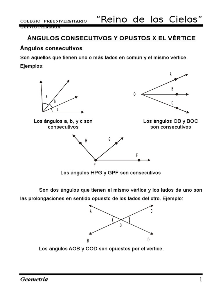 Angulos Clases 5°P | PDF | Perpendicular | Geometria clasica