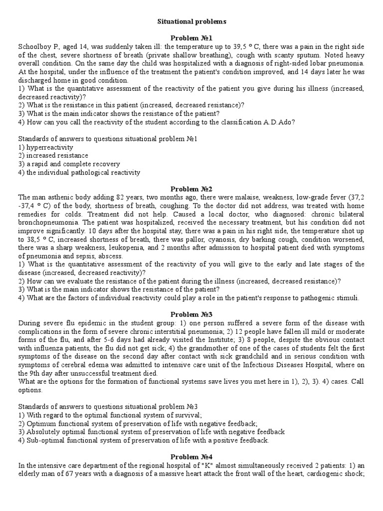 Situational Problems Problem 1 | Download Free PDF | Influenza | Pneumonia