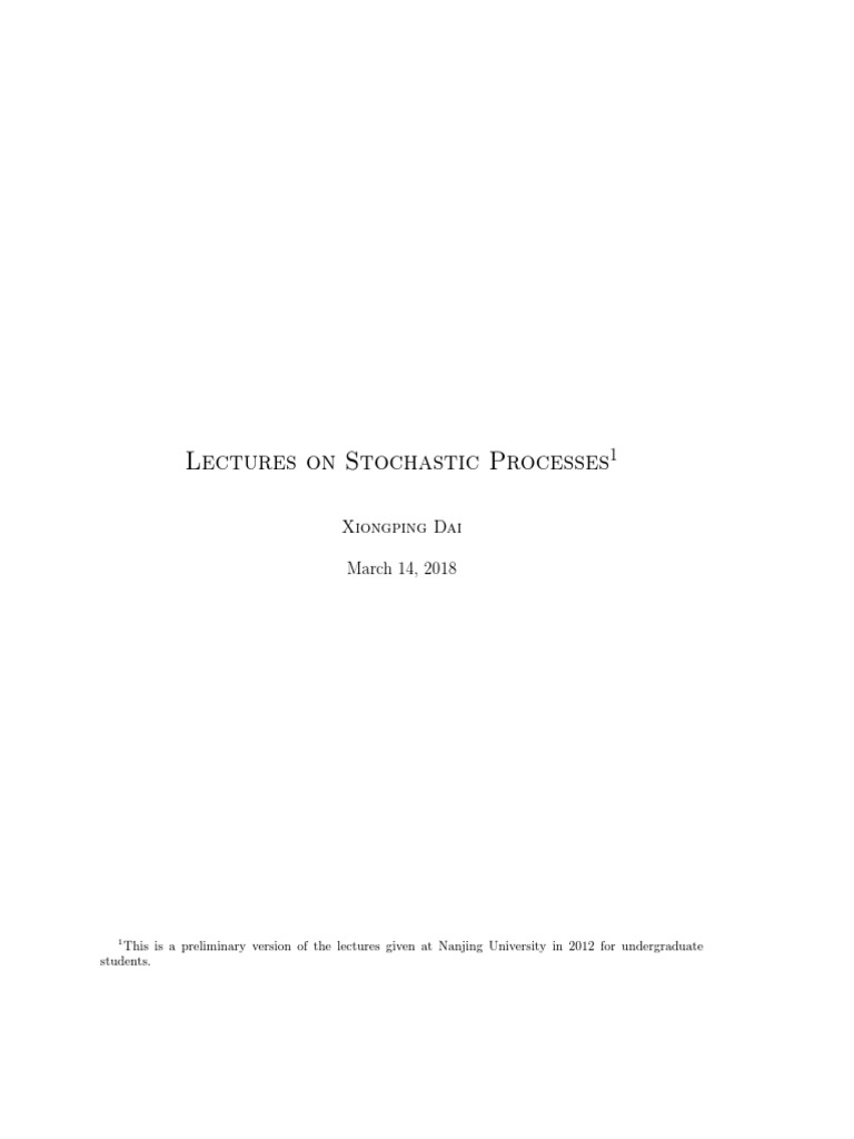 Applied Stochastic Process | PDF | Probability Theory | Analysis