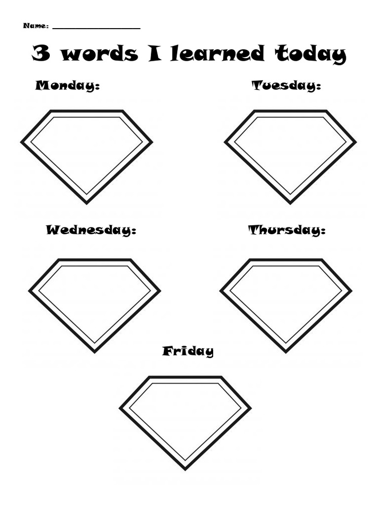 3 Words I Learned Today | PDF | Sports