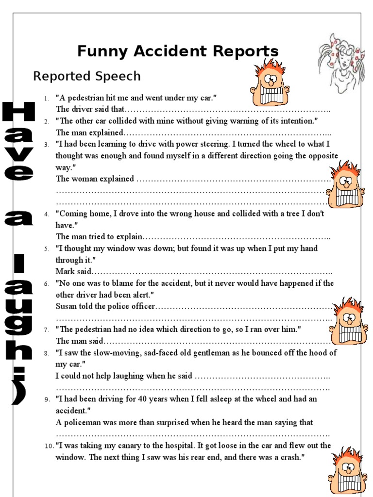 Funny Accident Reports | Transport