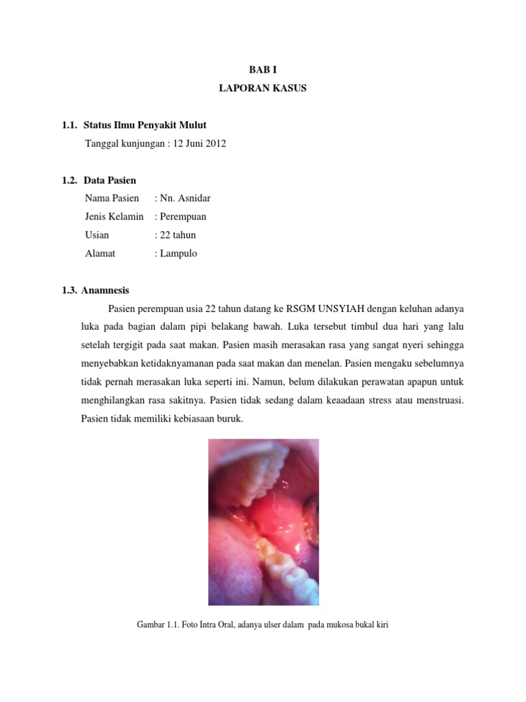 Traumatik Ulser Lapsus | PDF