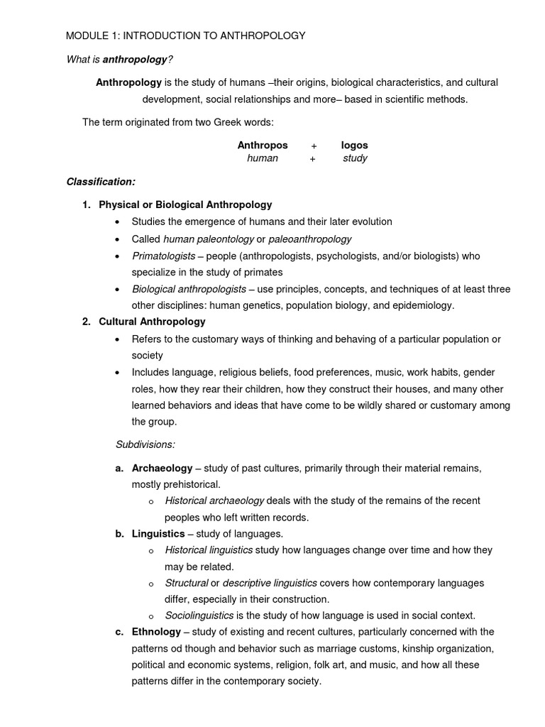 Anthropology Is The Study of Humans | PDF | Anthropology | Ethnography