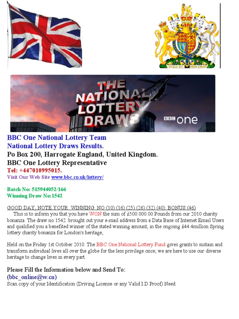 BBC Lottery Win Notification | PDF