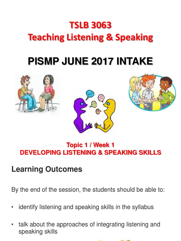 Topic 1 Developing Listening and Speaking Skills | PDF | Fluency ...