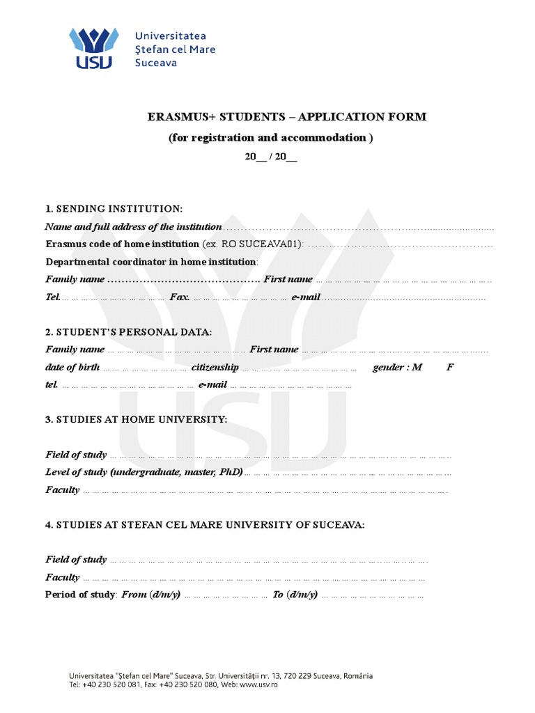 Erasmus Application Form-4 | PDF