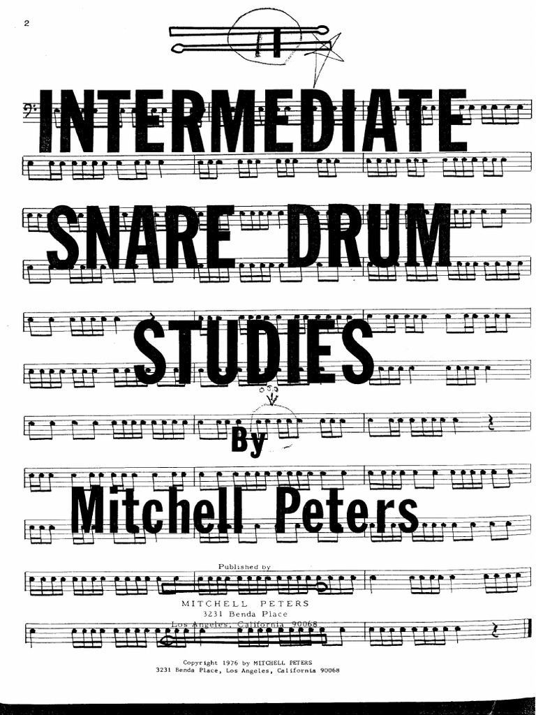 Intermediate Snare Drum Studies - Mitchell Peters | PDF