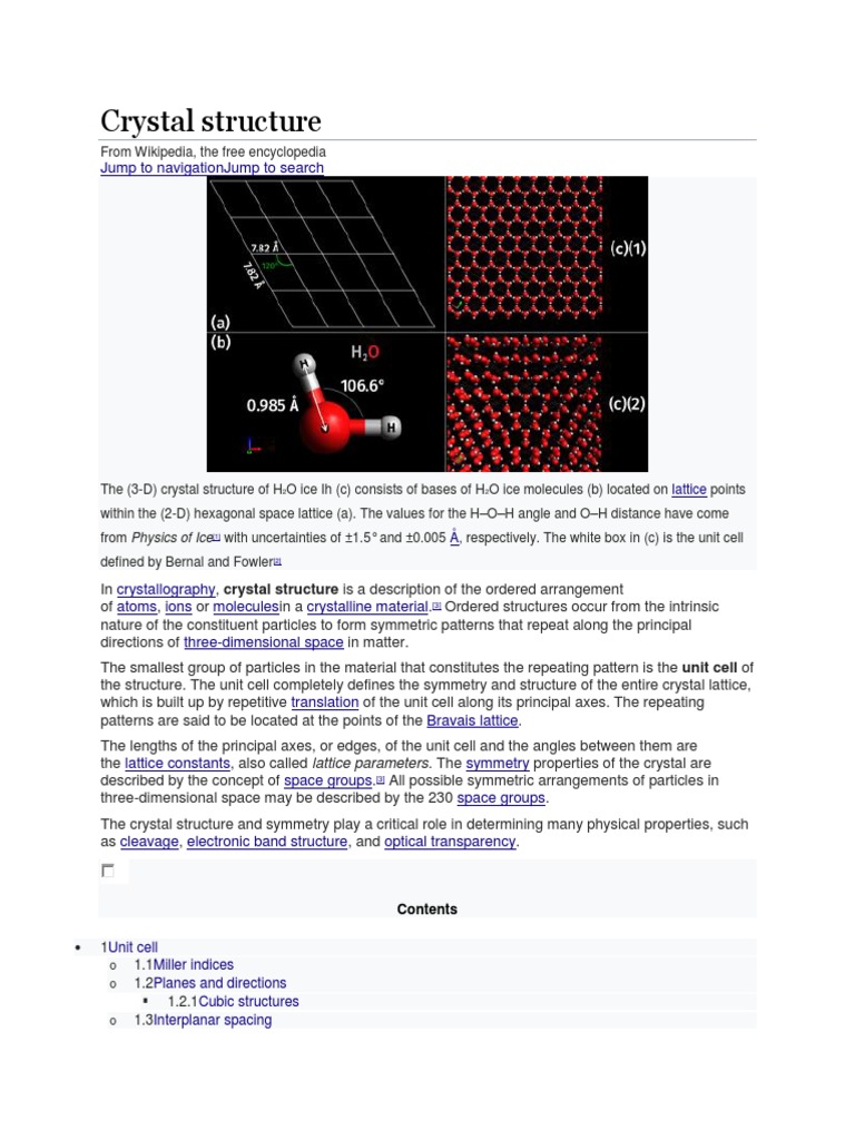 Crystal Structure | PDF | Crystal Structure | Crystallite