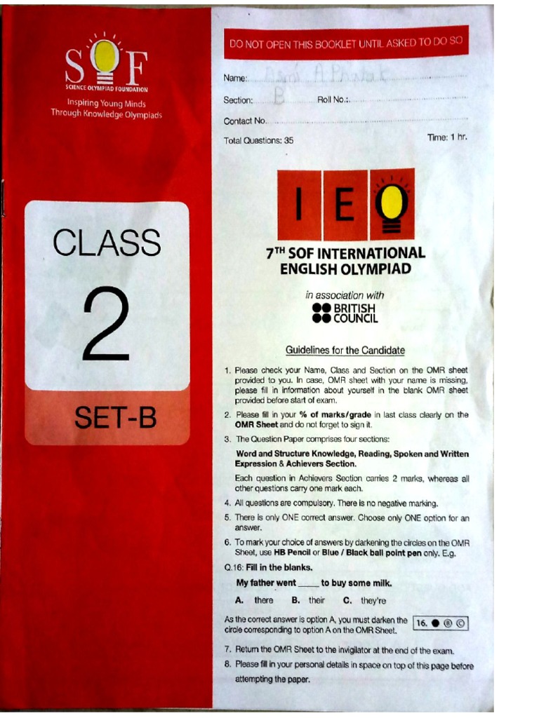IEO Class2 Set B | PDF