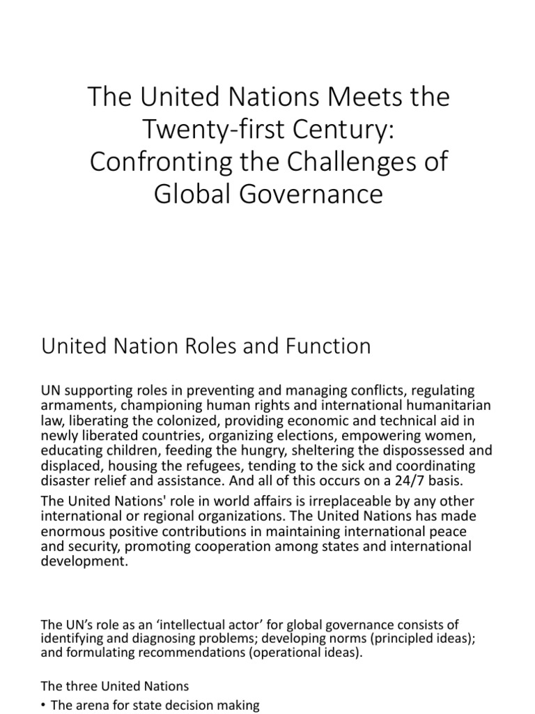 The United Nations Meets The Twenty-First Century | Download Free PDF ...