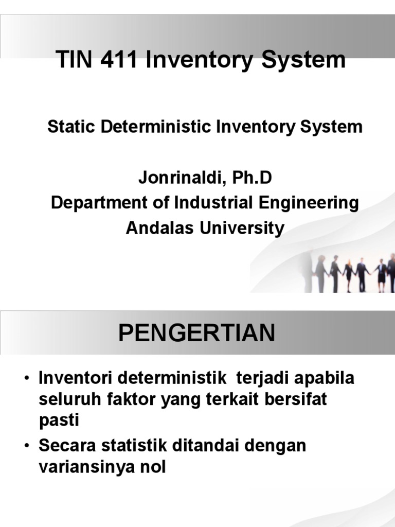 Minggu 2 - Sistem Persediaan Deterministik Statis PDF | PDF