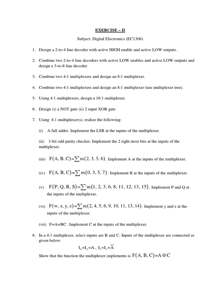 Exercise II | Download Free PDF | Electrical Circuits | Digital Technology