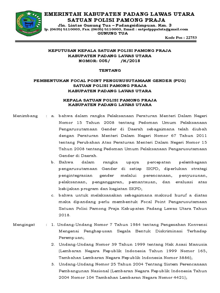 Pembentukan Focal Point PUG | PDF