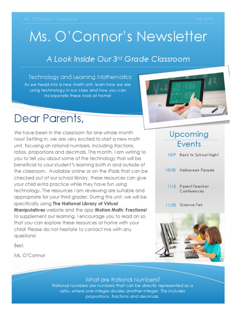 Math Newsletter | PDF | Fraction (Mathematics) | Mobile App