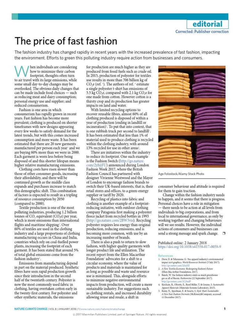The Price of Fast Fashion | PDF | Fashion | Recycling