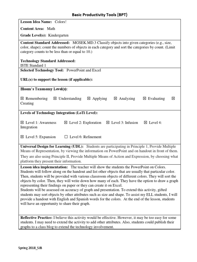 Basic Productivity Tools (BPT) : Spring 2018 - SJB | PDF | Change | Learning