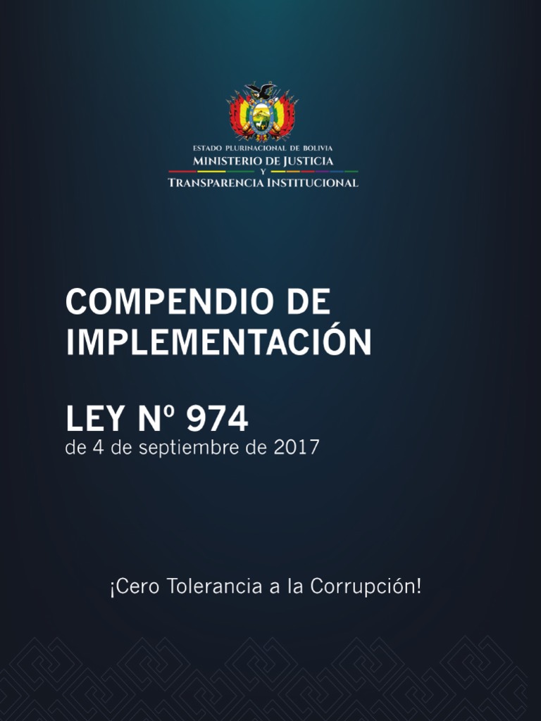 Compendio Ley n 974 | Corrupción política | Responsabilidad