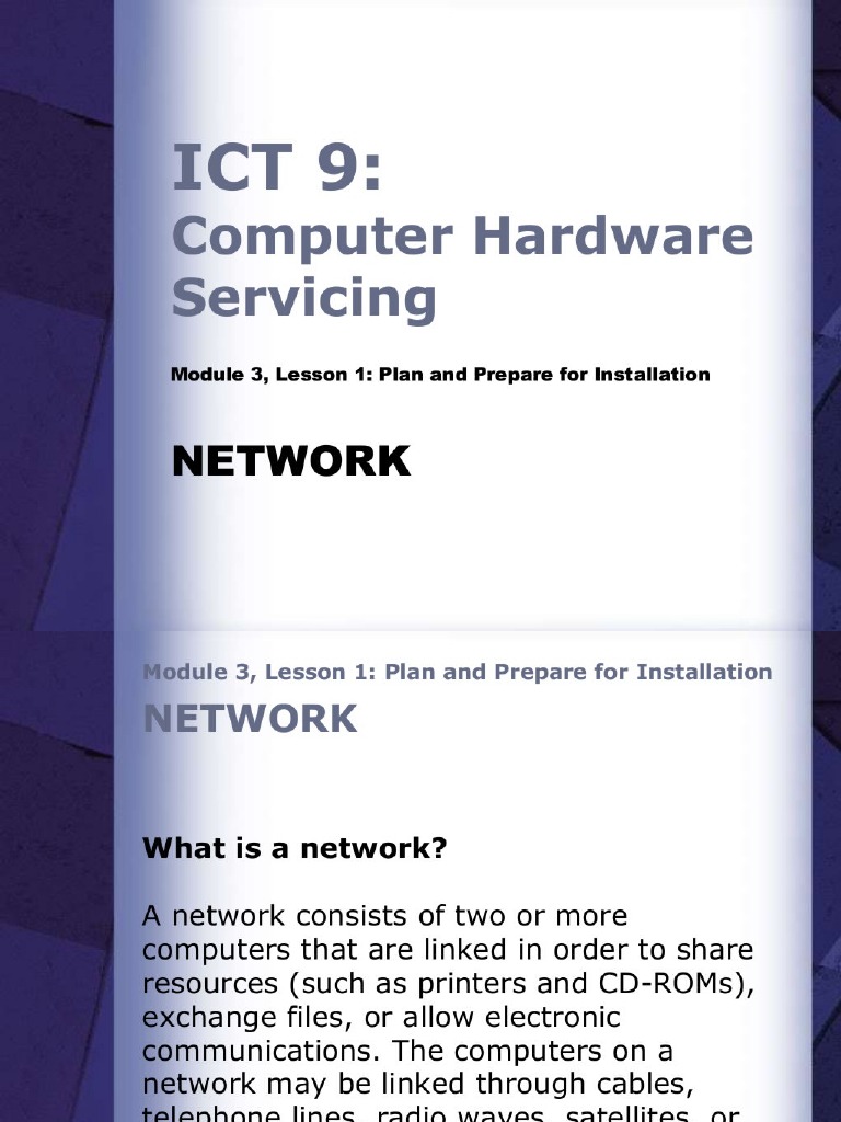 Ict 9 Module 3, Lesson 1.4 Network PDF | PDF