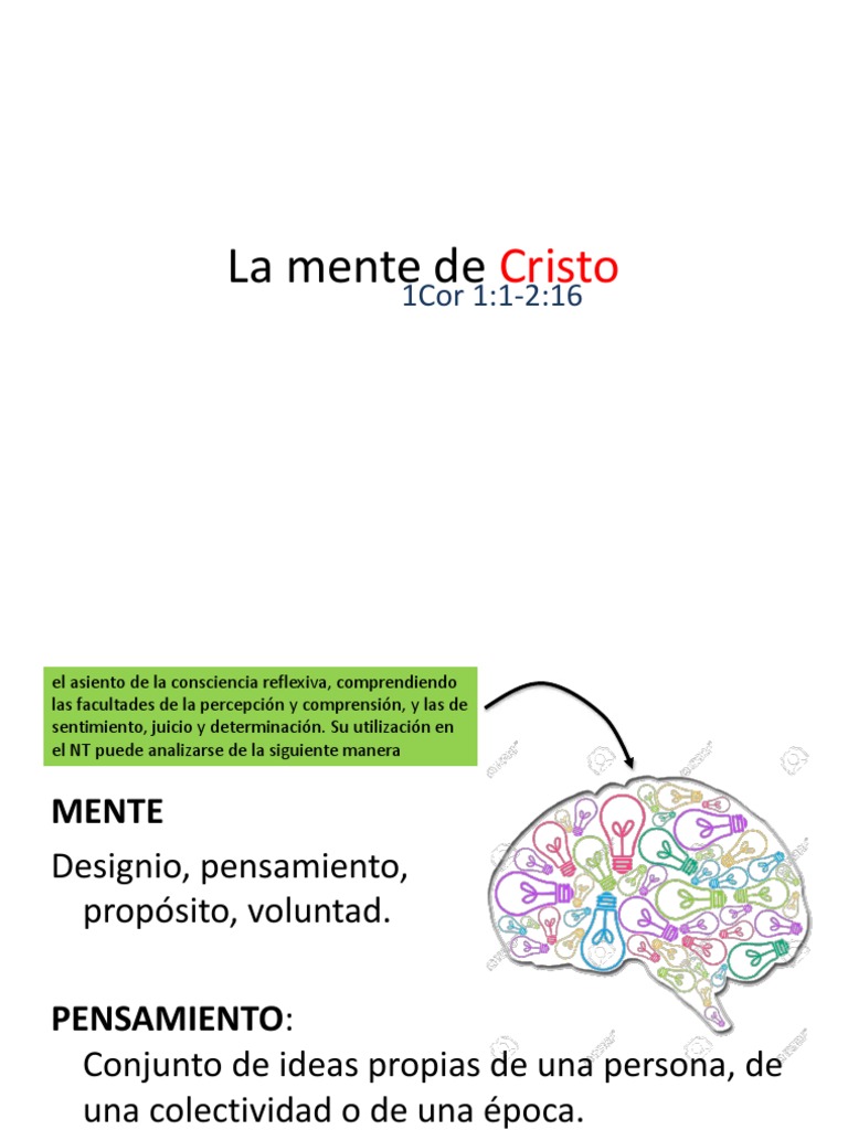 La Mente de Cristo | PDF | Primera epístola a los corintios | Cristo (título)