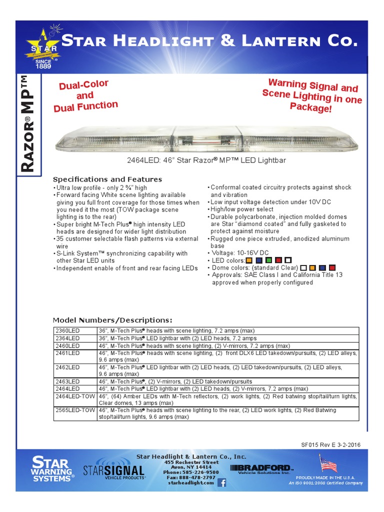 SF015 Razor-Sabre MP Rev E | PDF | Light Emitting Diode | Headlamp