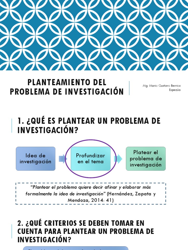 Planteamiento Del Problema de Investigación | PDF | Teoría | Epistemología
