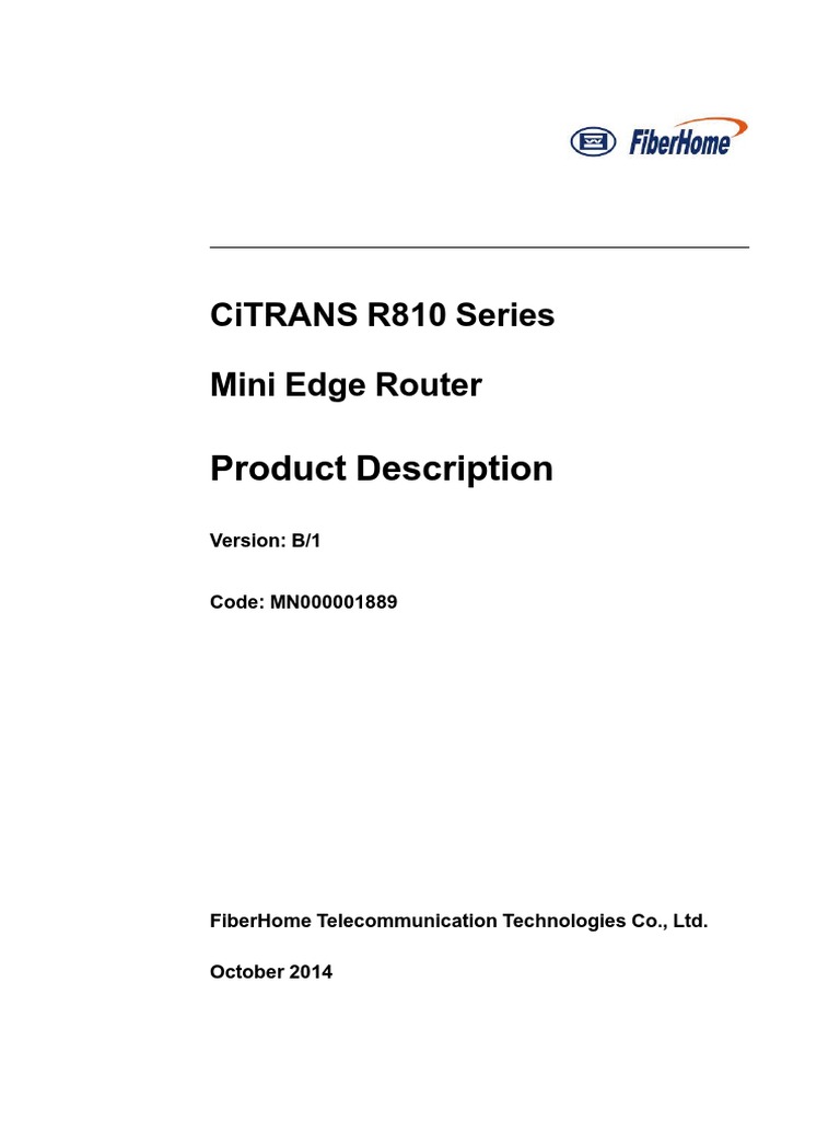 Manual - R810A and R810B Products Description EN Version B PDF | PDF ...