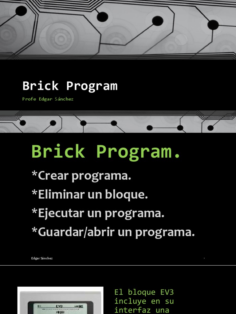 Clase 1.7.4 Brick Program / PROGRAMACION BRICK EV3 LEGO | PDF | Programa de computadora ...
