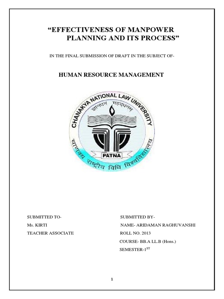 "Effectiveness of Manpower Planning and Its Process": Human Resource ...