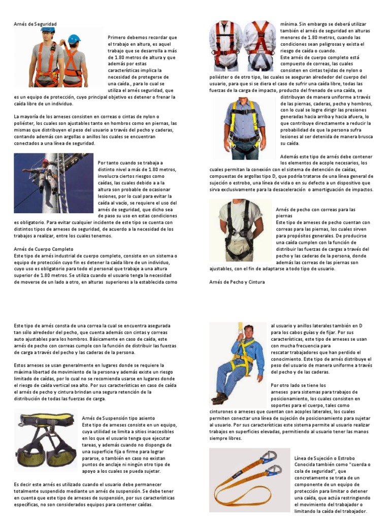 Tipos y partes de arneses de seguridad | PDF | Suspensión (Vehículo ...