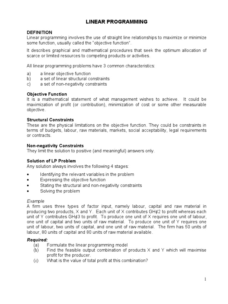 Linear Programming Download Free Pdf Linear Programming Mathematical Optimization