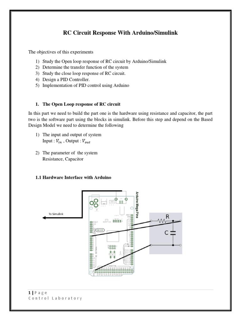 RC Circuit Response With Arduino-Simulink | PDF