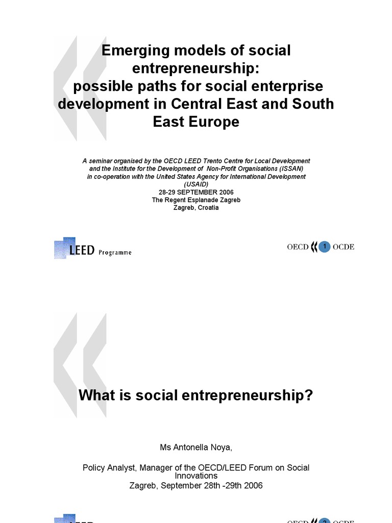 Emerging Models of Social Entrepreneurship: Possible Paths For Social ...